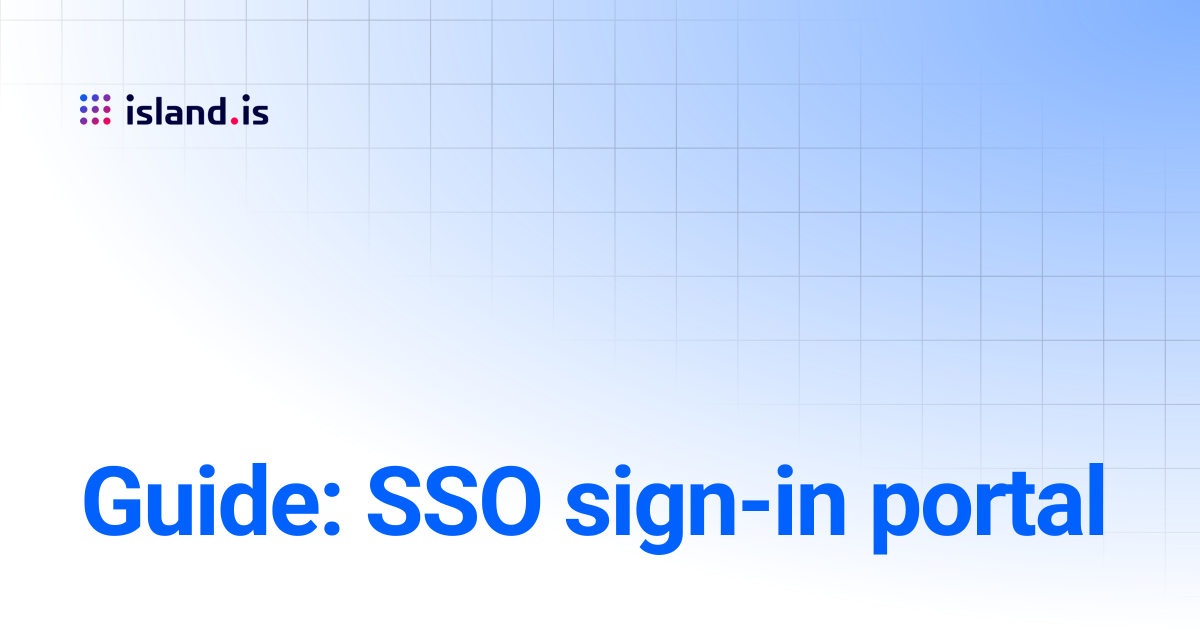 Guide: SSO sign-in portal | Handbook
